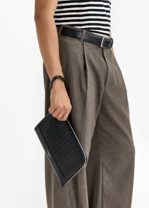 Dolce & Gabbana Woven Panel Wristlet Bag - Black