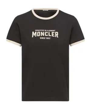Moncler Moncler Logo Printed Crewneck T-Shirt Black