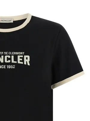 Moncler Logo Printed Crewneck T-shirt - Black