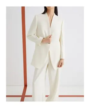 Marella Long Single-breasted Wool Blazer