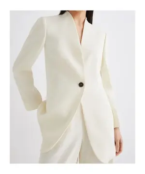 Marella Long Single-breasted Wool Blazer