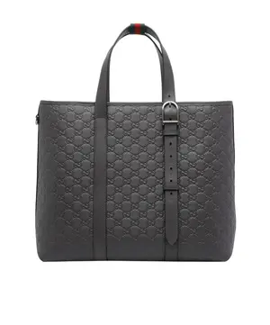 Gucci Gg Emblem Large Tote Bag - Black