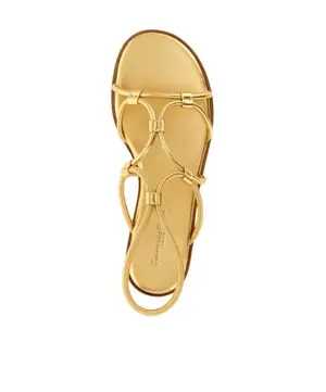 GIANVITO ROSSI Strappy Ankle Flat Sandals - Gold