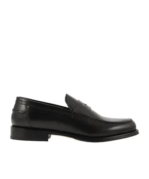 DOUCAL'S Raised Welt Penny Loafers - Black