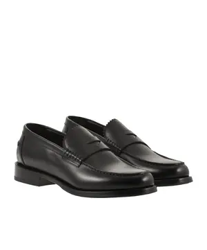 DOUCAL'S Raised Welt Penny Loafers - Black