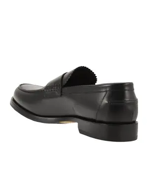 DOUCAL'S Raised Welt Penny Loafers - Black