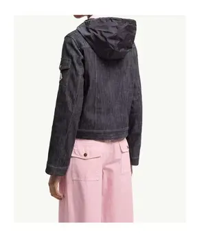 Moncler Diervilla Hooded Double-breasted Denim Jacket