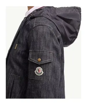 Moncler Diervilla Hooded Double-breasted Denim Jacket