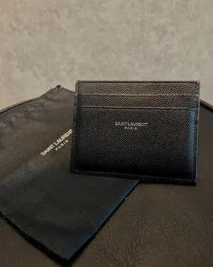 Saint Laurent Logo Printed Cardholder - Black