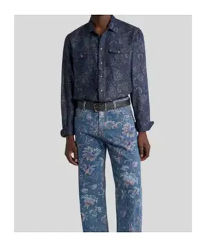 Etro Button-up Denim Shirt - Blue