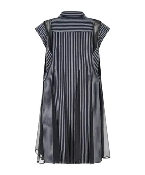 Sacai Striped Pleated Shirt Dress