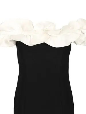 ROTATE BY BIRGER CHRISTENSEN Off-the-shoulder Ruffle Mini Dress - Black