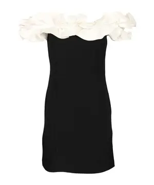 ROTATE BY BIRGER CHRISTENSEN Off-the-shoulder Ruffle Mini Dress - Black