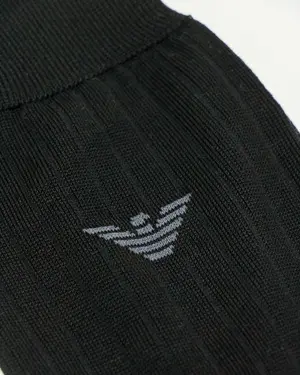 Emporio Armani Logo Knit Crew Socks