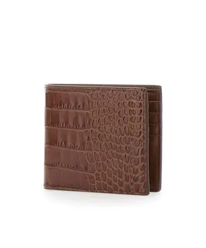 TOM FORD Embossed Bifold Wallet - Brown