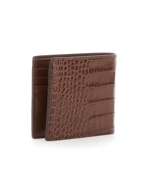 TOM FORD Embossed Bifold Wallet - Brown