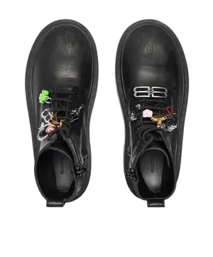 Balenciaga Strike Charm Platform Boots - Black