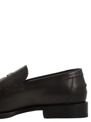 DOUCAL'S Raised Stitch Moccasin Loafers - Brwon