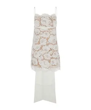 SELF-PORTRAIT Lace Scalloped-hem Bow Dress