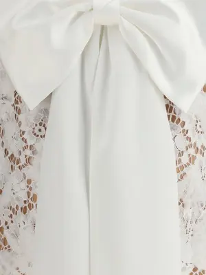 SELF-PORTRAIT Lace Scalloped-hem Bow Dress