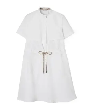 Burberry Drawstring Waist Poplin Dress