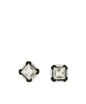 Givenchy Crystal Stud Earrings - Ancient Silver