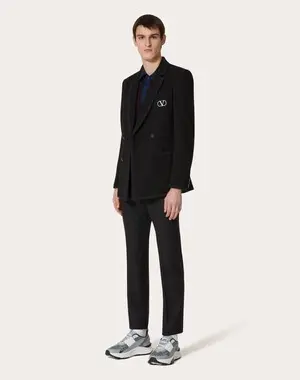 Valentino Garavani Pleated Straight Leg Trousers - Black