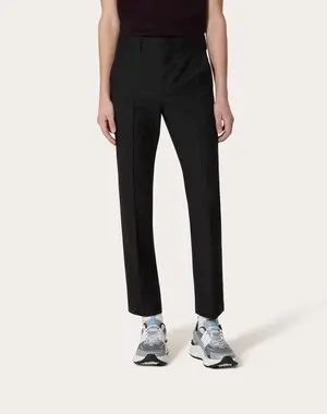 Valentino Garavani Pleated Straight Leg Trousers - Black