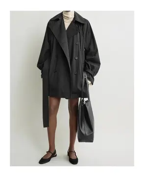 TOTEME Double-breasted Belted Trench Coat - Washedblack