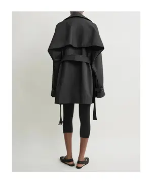TOTEME Double-breasted Belted Trench Coat - Washedblack