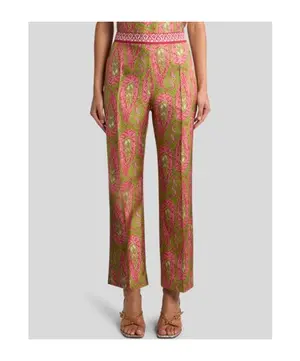 Etro Paisley Printed Bootcut Trousers - Brown