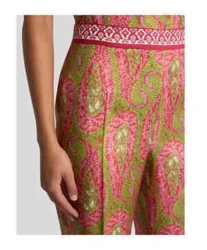 Etro Paisley Printed Bootcut Trousers - Brown