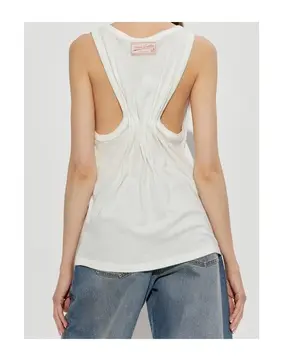 Victoria Beckham Pleated Tank Top With Draped Back