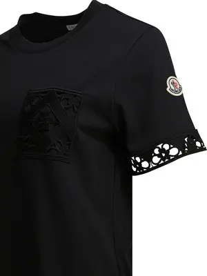 Moncler Lace Trim Pocket T-shirt - Black