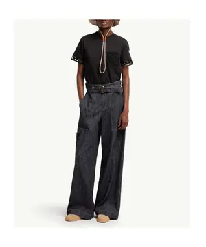 Moncler Lace Trim Pocket T-shirt - Black