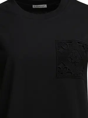 Moncler Lace Trim Pocket T-shirt - Black