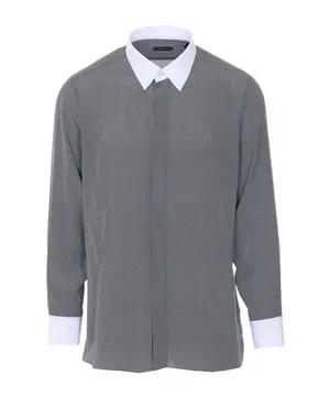 TOM FORD Long-sleeved Curved Hem Shirt - Gray