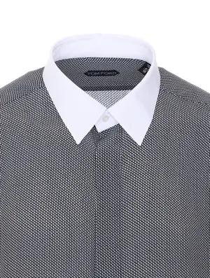 TOM FORD Long-sleeved Curved Hem Shirt - Gray
