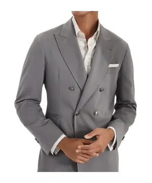 Brunello Cucinelli Gabardine Cotton-cashmere Blazer - Grey