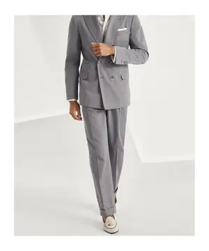 Brunello Cucinelli Gabardine Cotton-cashmere Blazer - Grey