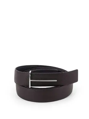 TOM FORD T-buckle Leather Belt - Black