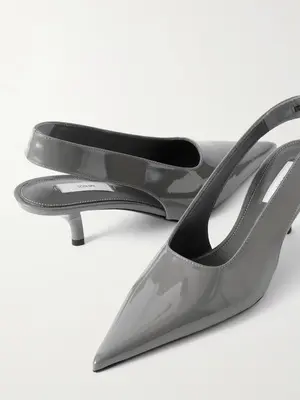 TOTEME Pointed-toe High-heeled Slingback Sandals - Grey