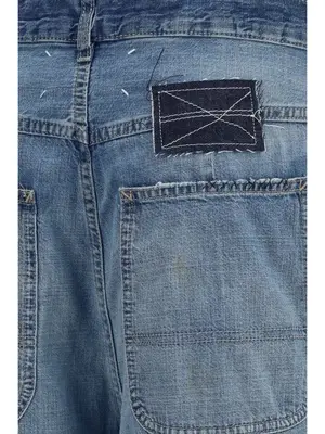 MAISON MARGIELA Patchwork Detail Wide Leg Jeans