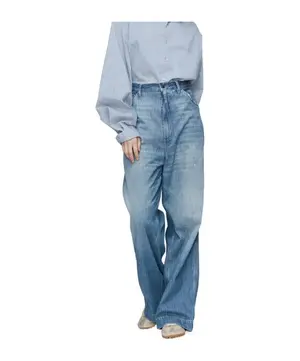 MAISON MARGIELA Patchwork Detail Wide Leg Jeans