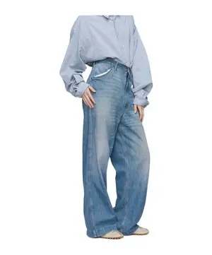 MAISON MARGIELA Patchwork Detail Wide Leg Jeans