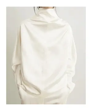 TOTEME High Neck Draped Top - White