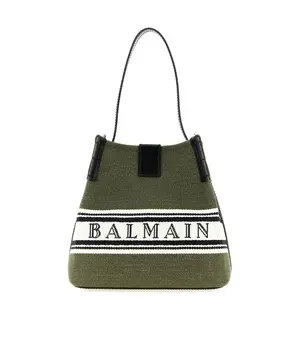 Balmain Release Bucket Bag With Fixed Top Handle And Detachable Shoulder Strap - Green