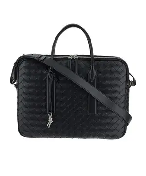 Bottega Veneta Intrecciato Zipped Travel Bag - Black
