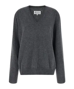 MAISON MARGIELA Four Stitches V-neck Sweater - Grey