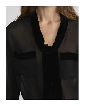 FRAME Pocket Tie-detail Blouse